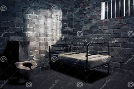 Dark prison cell at night stock image. Image of bunk - 16387893