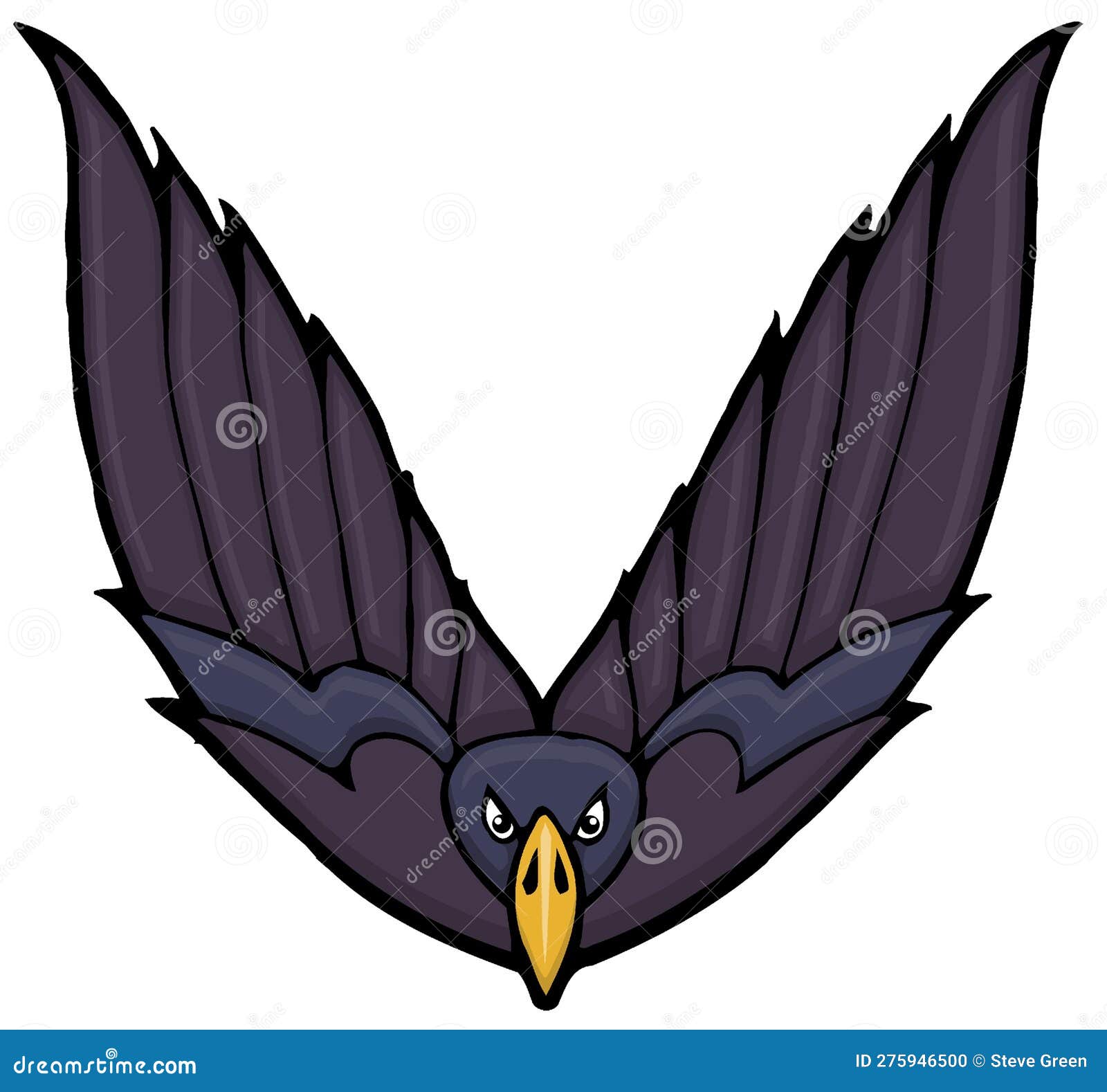 Dark Purple Cartoon Raven Swooping Stock Vector - Illustration of ...