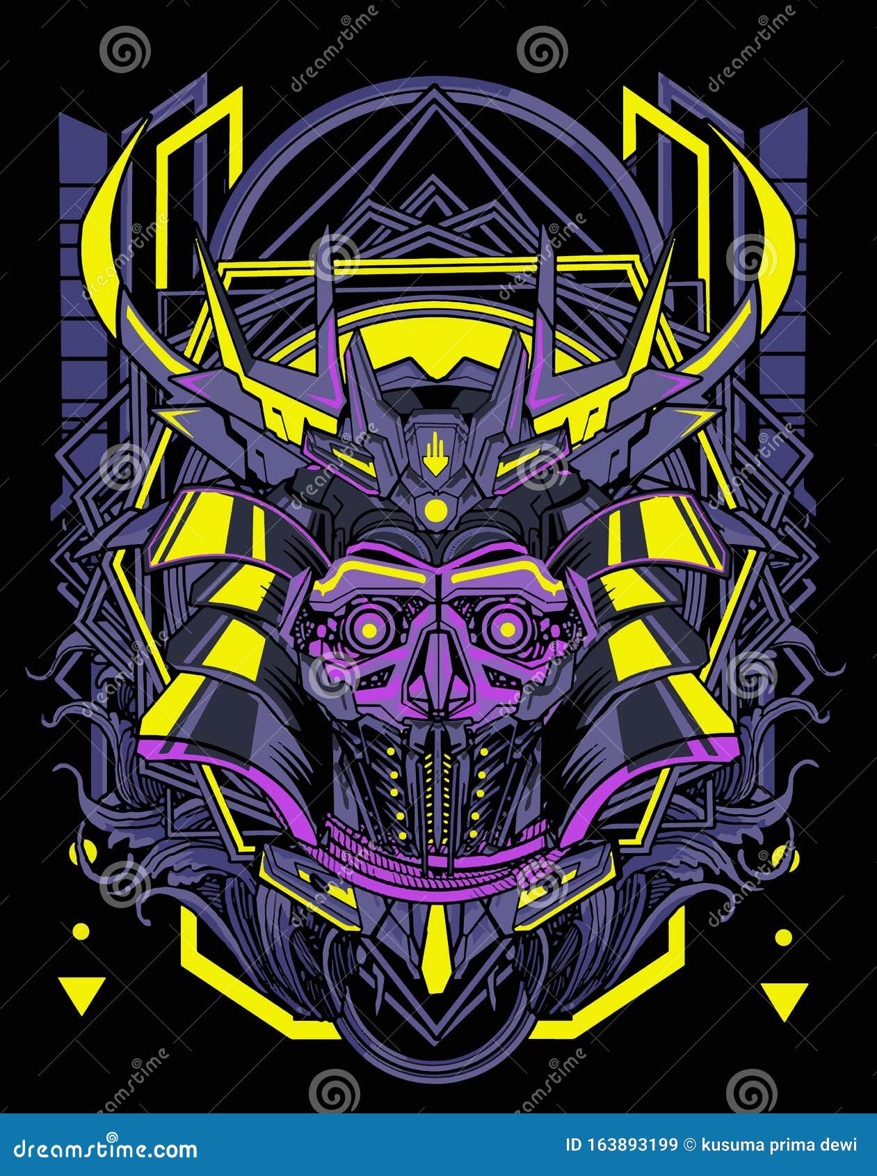 Evil Samurai Esport Logo Mascot Design Vector Illustration ...