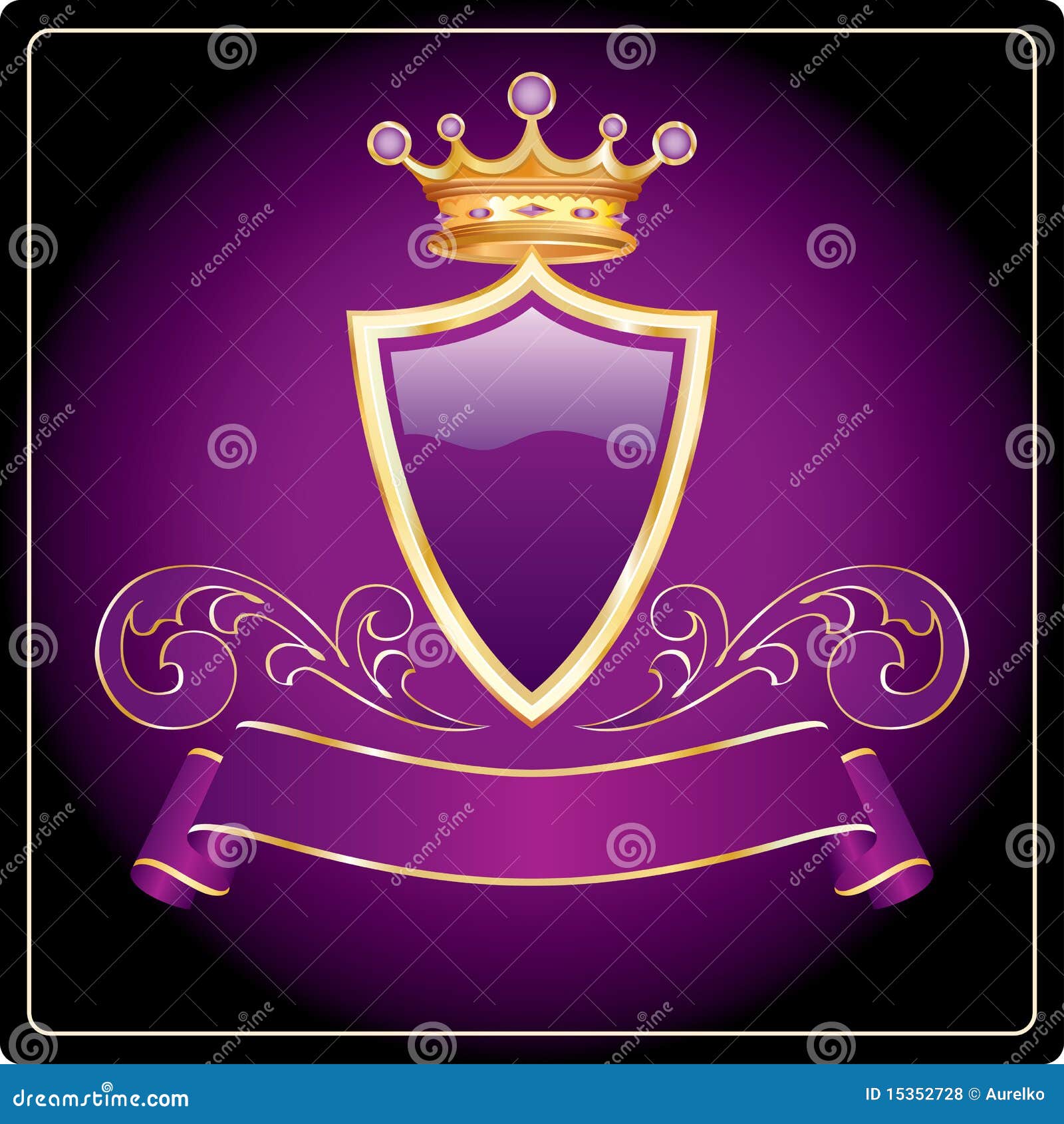 Dark purple gold stock vector. Illustration of badge - 15352728