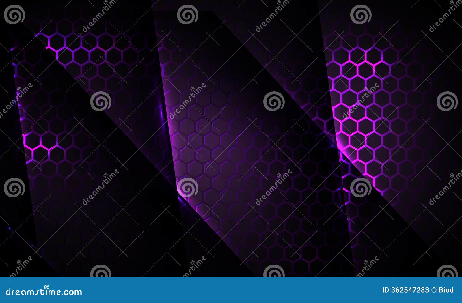 Dark Purple Hexagon Gaming Abstract Vector Background with Violet ...