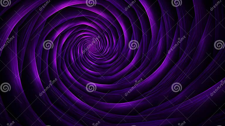 Dark Purple Psychedelic Spiral Pattern. Hypnotic Abstract Background ...