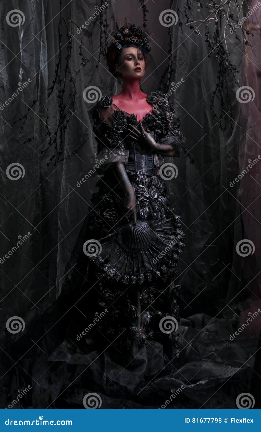Dark Queen In Black Fantasy Costume Stock Photography | CartoonDealer ...