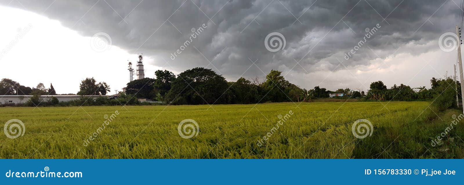 Dark Rain Storm Clouds Over the Field Stock Photo - Image of light ...