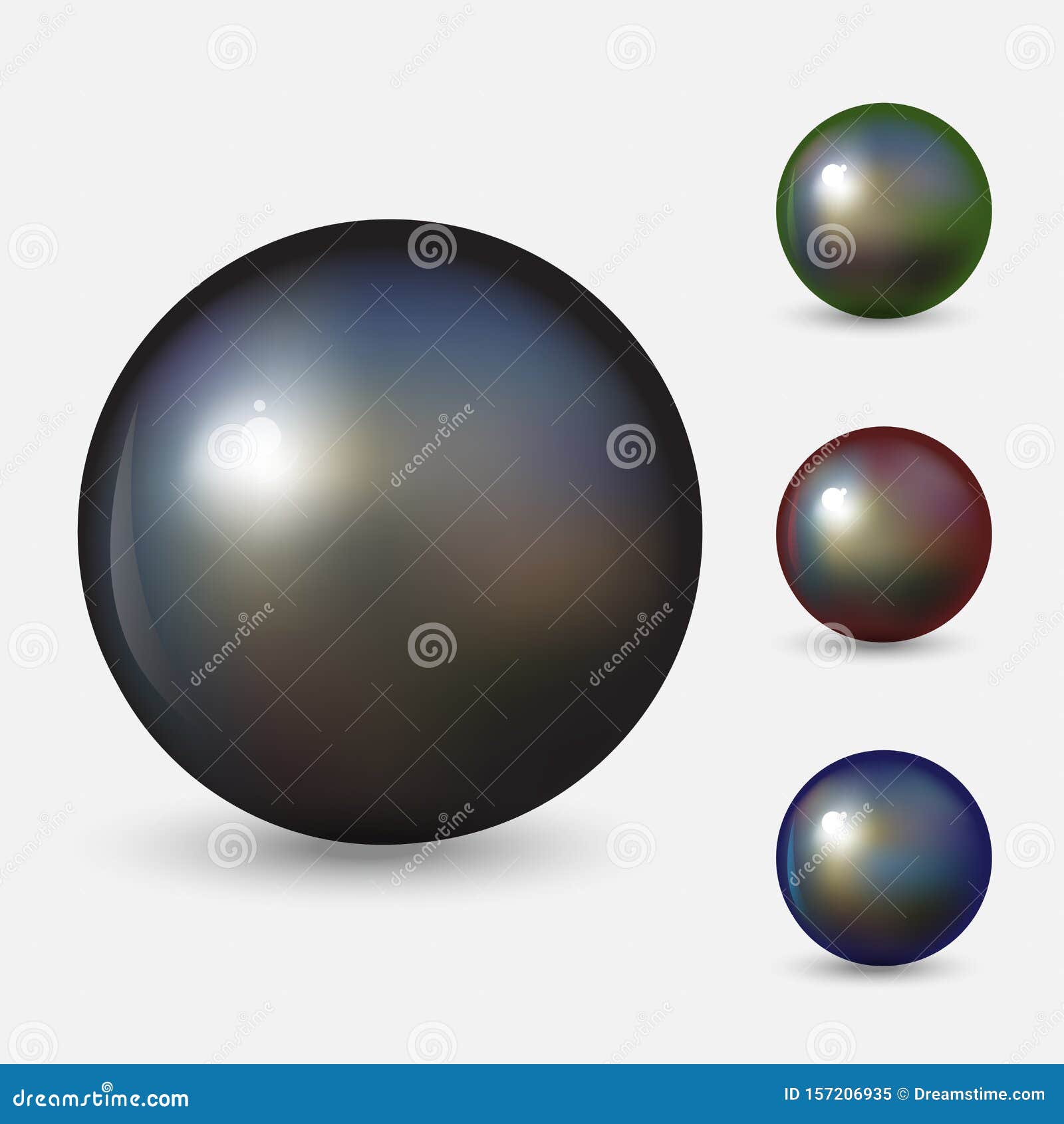 Dark realistic balls stock vector. Illustration of design - 157206935