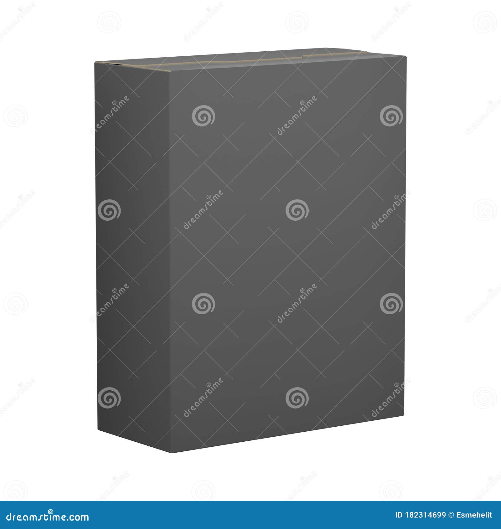 Dark Rectangular Box Package Side Perspective View Stock Illustration ...