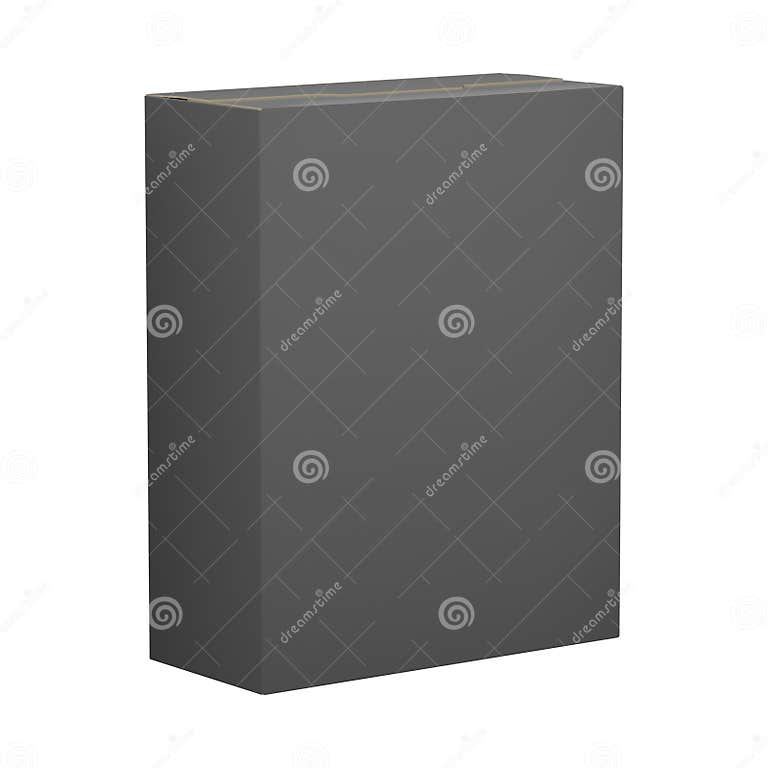 Dark Rectangular Box Package Side Perspective View Stock Illustration ...