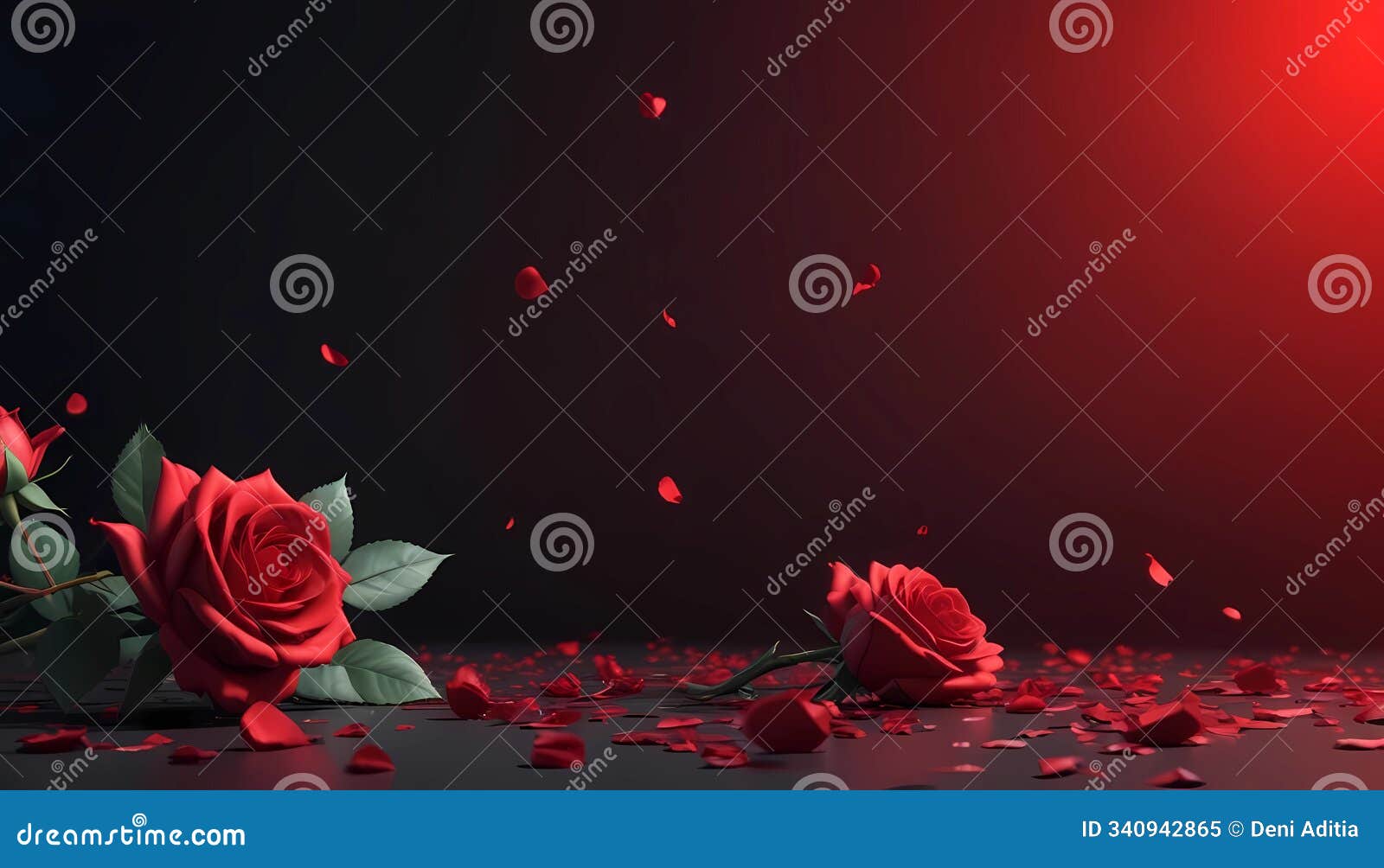 Dark Red Background with Rose Flower Frame and Dim Light Stock ...