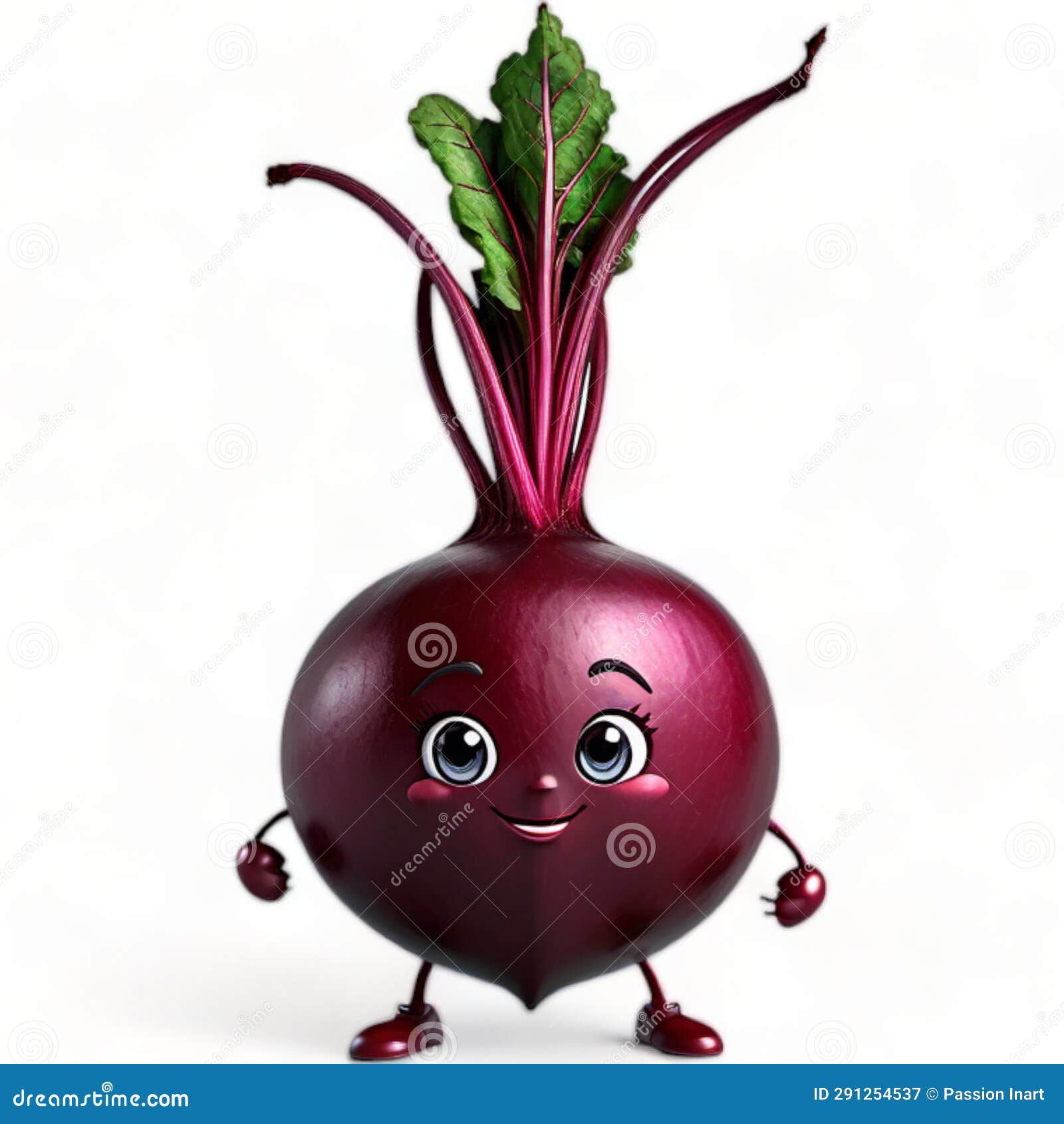 Dark Red Beet 3D Illustration Isolated on White Background. Fresh ...