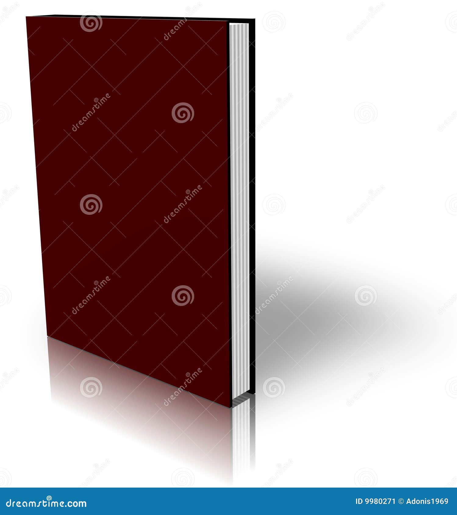 Dark red book on white stock illustration. Illustration of pristine ...