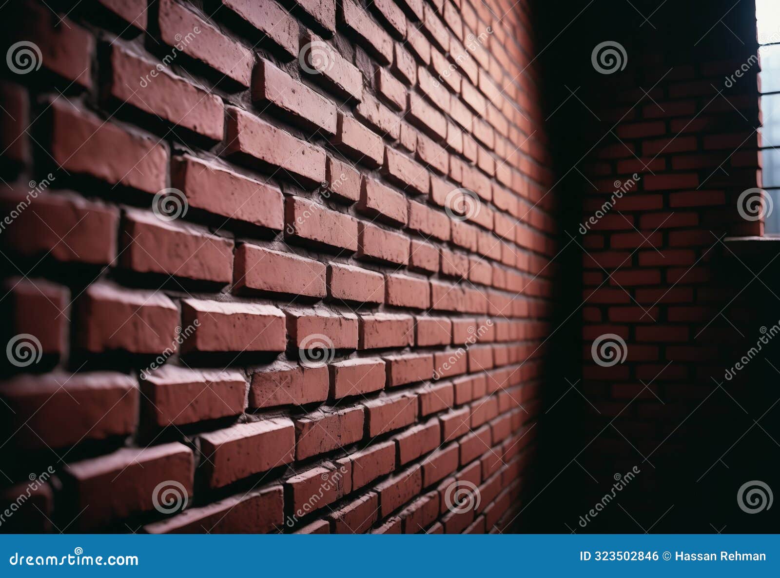 Dark Red Brick Wall with Light Effect and Shadow, Abstract Background Photo Stock Illustration ...