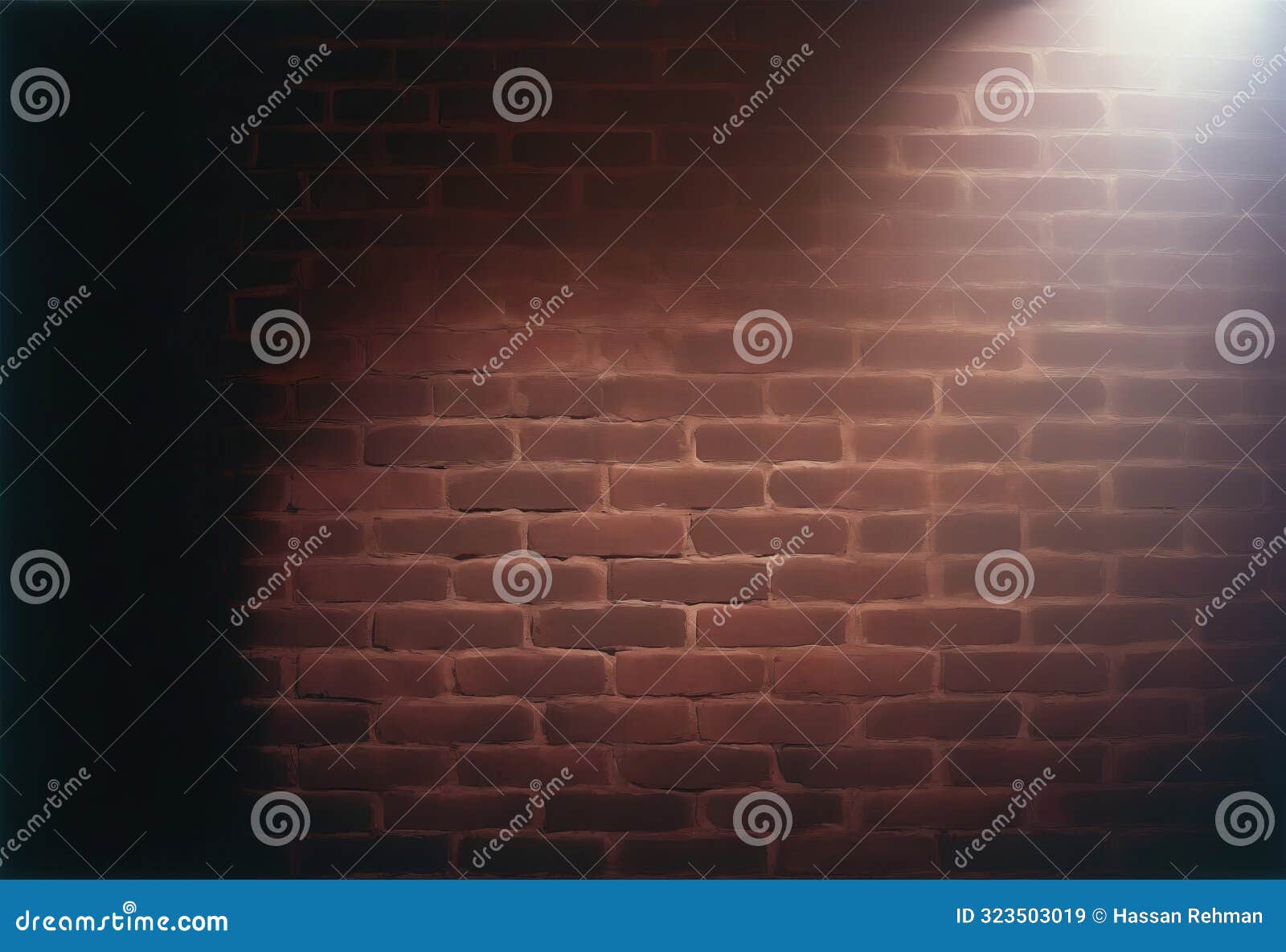 Dark Red Brick Wall with Light Effect and Shadow, Abstract Background ...