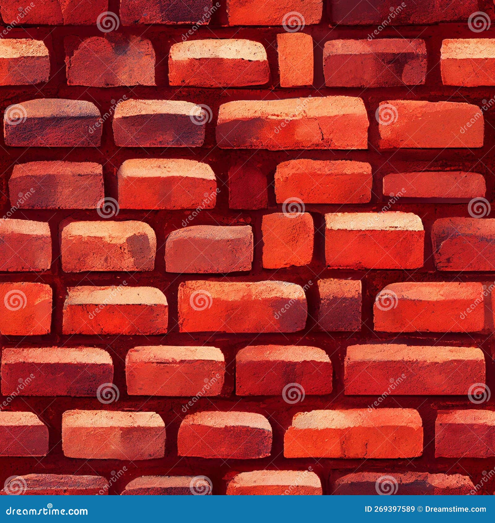 Dark Red Brick Wall Seamless Pattern Illustration. Generative AI Stock ...