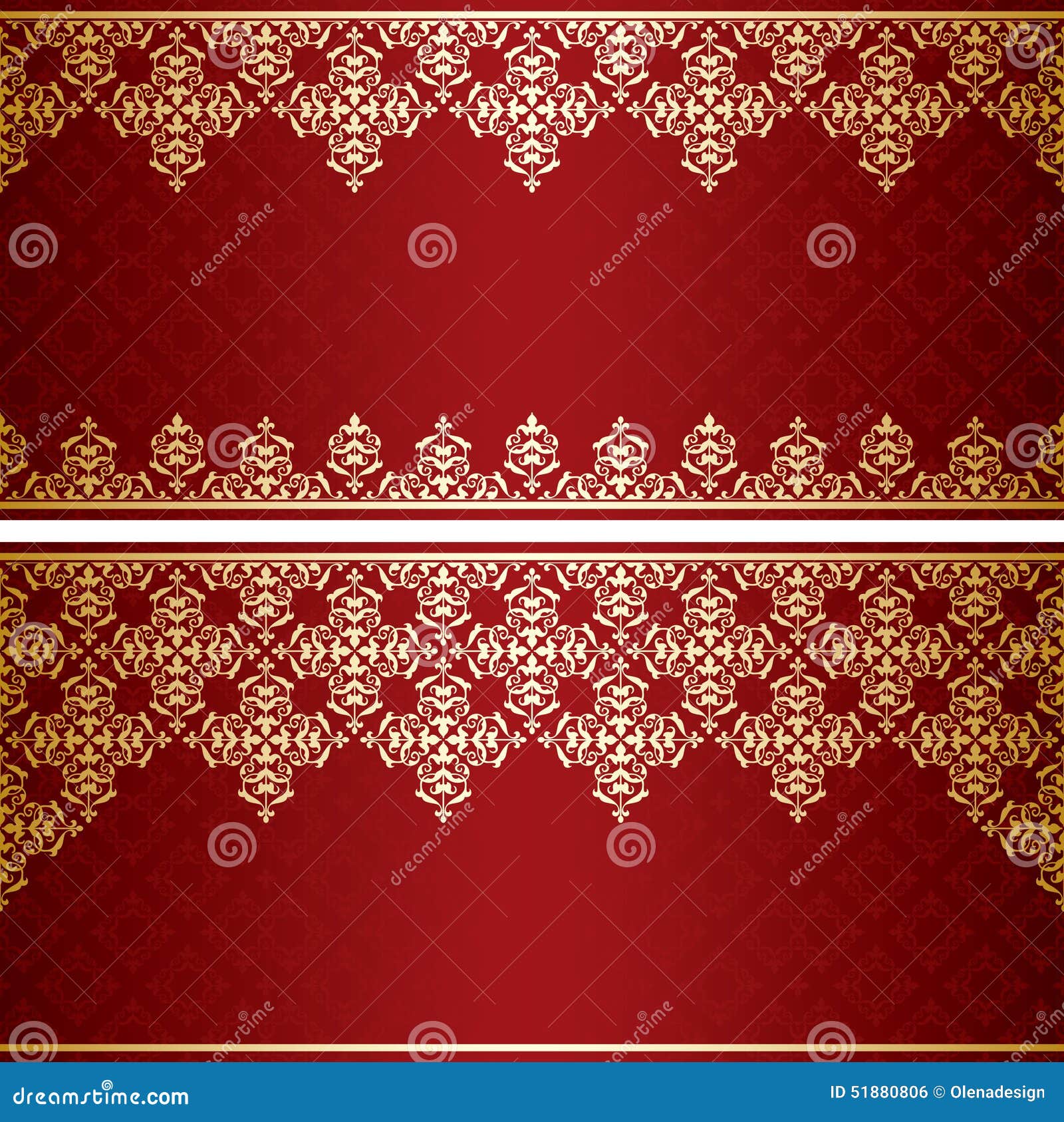 Dark Red Card with Gold Vintage Ornament Vector Stock Vector ...