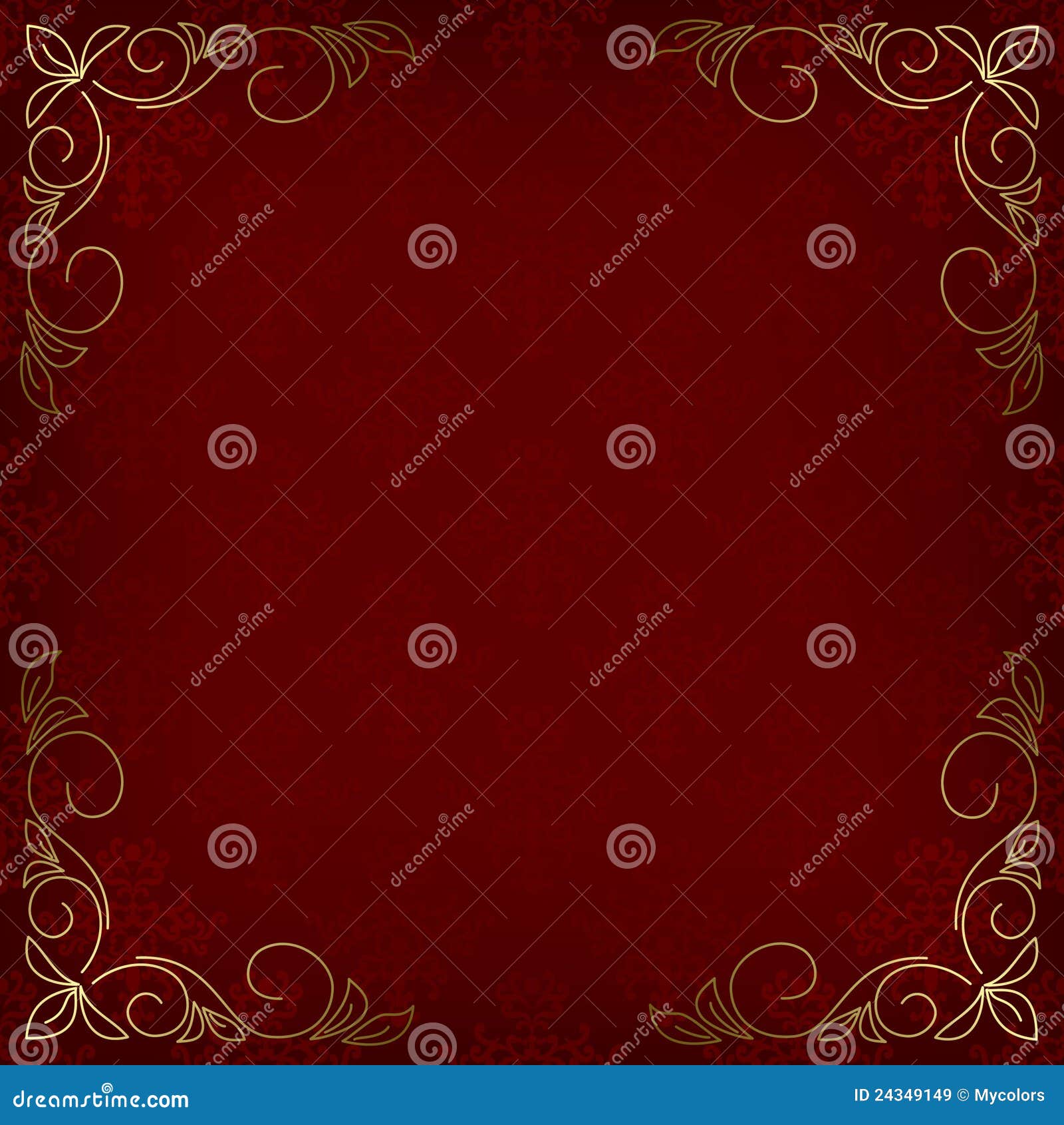 Dark Red Card with Pattern and Golden Decor - Eps Stock Vector ...