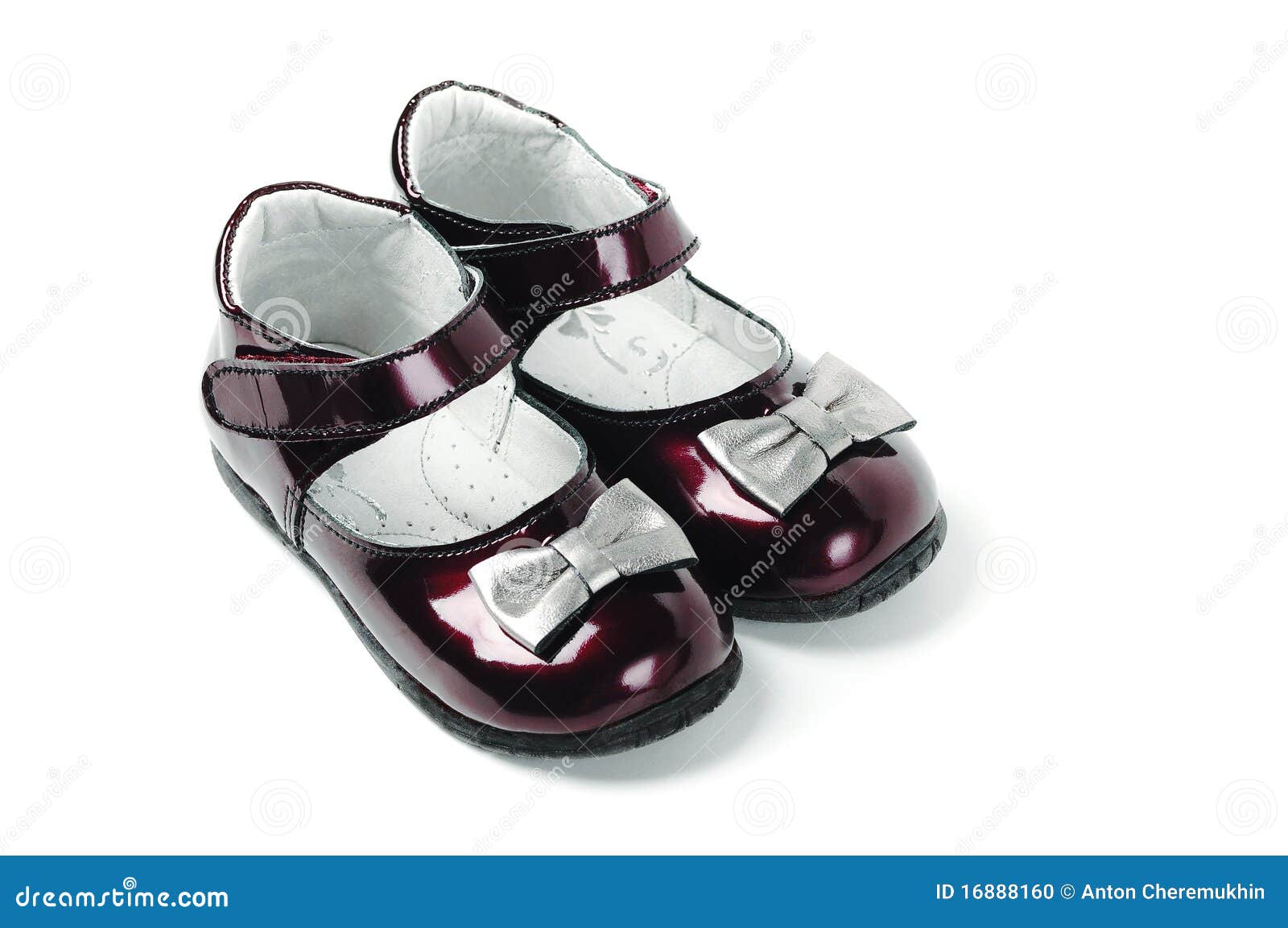 Dark red child shoes stock photo. Image of leather, modern - 16888160