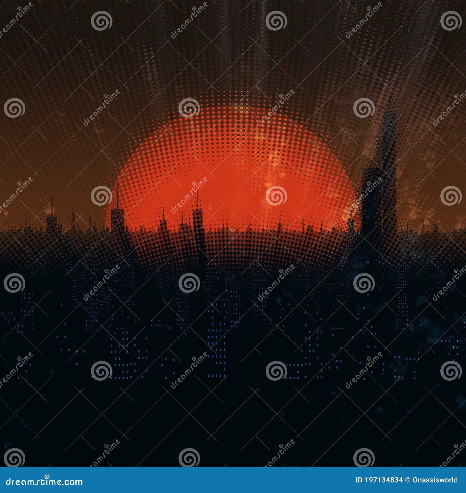 Dark Red Cityscape Abstract Background Illustration Stock Photo - Image ...