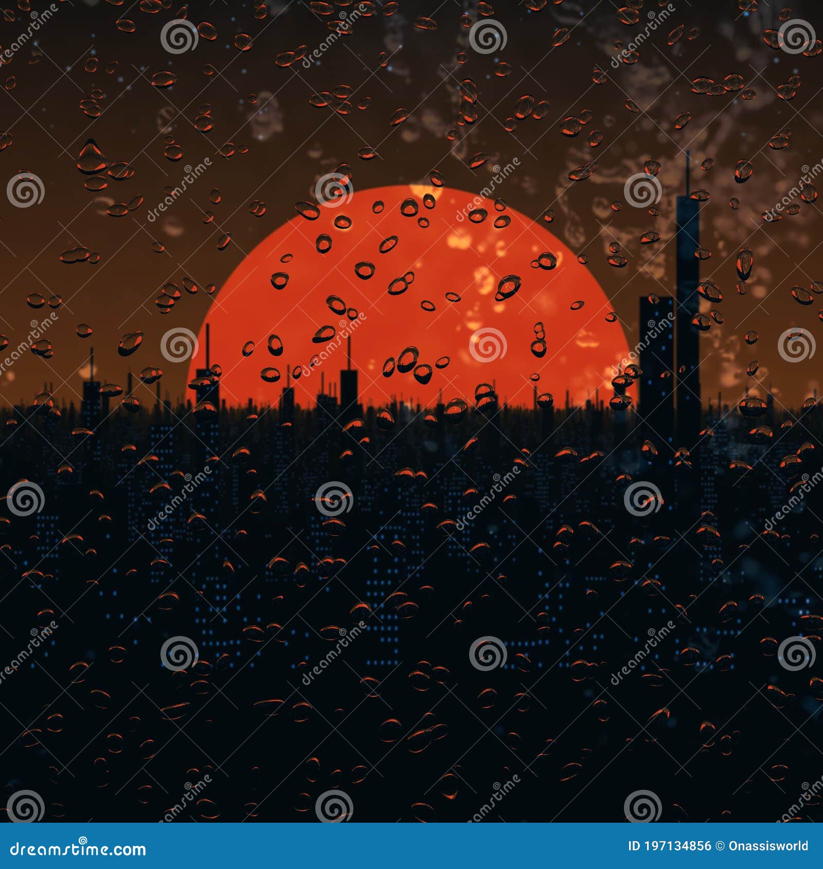 Dark Red Cityscape Abstract Background Illustration Stock Illustration ...