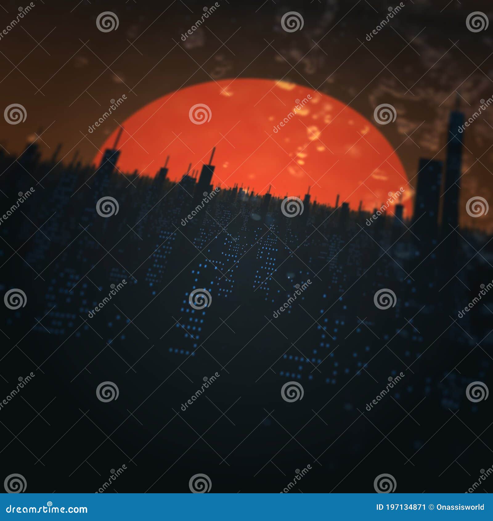 Dark Red Cityscape Abstract Background Illustration Stock Illustration ...