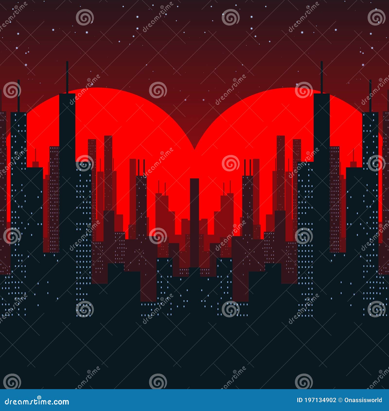 Dark Red Cityscape Abstract Background Illustration Stock Illustration ...