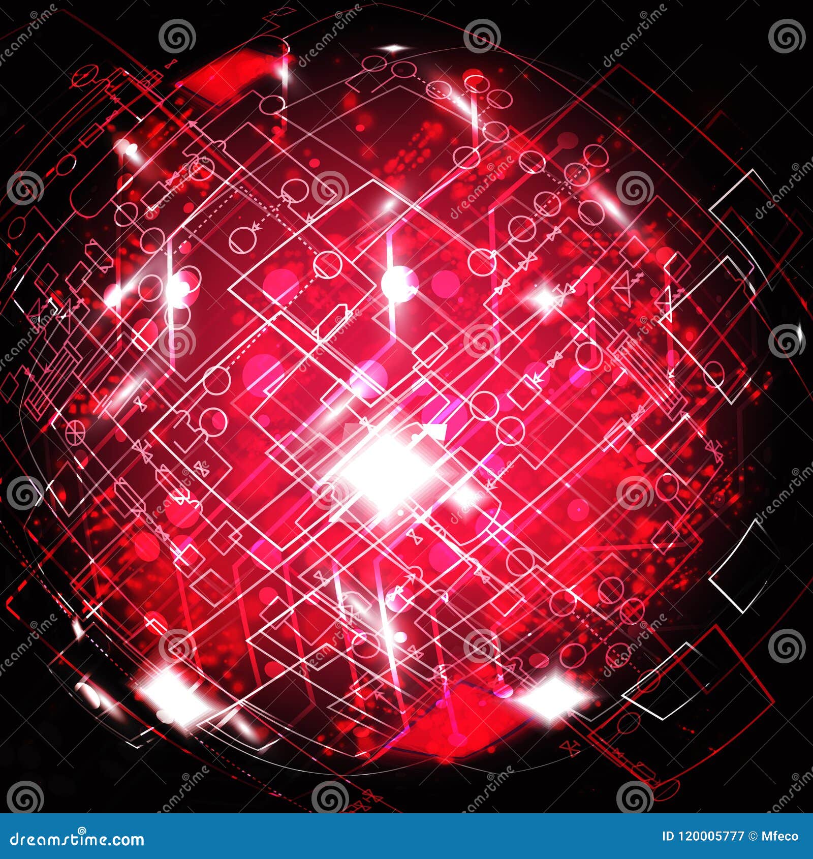 Dark Red Color Abstract Technology Background with Light Effect Stock ...