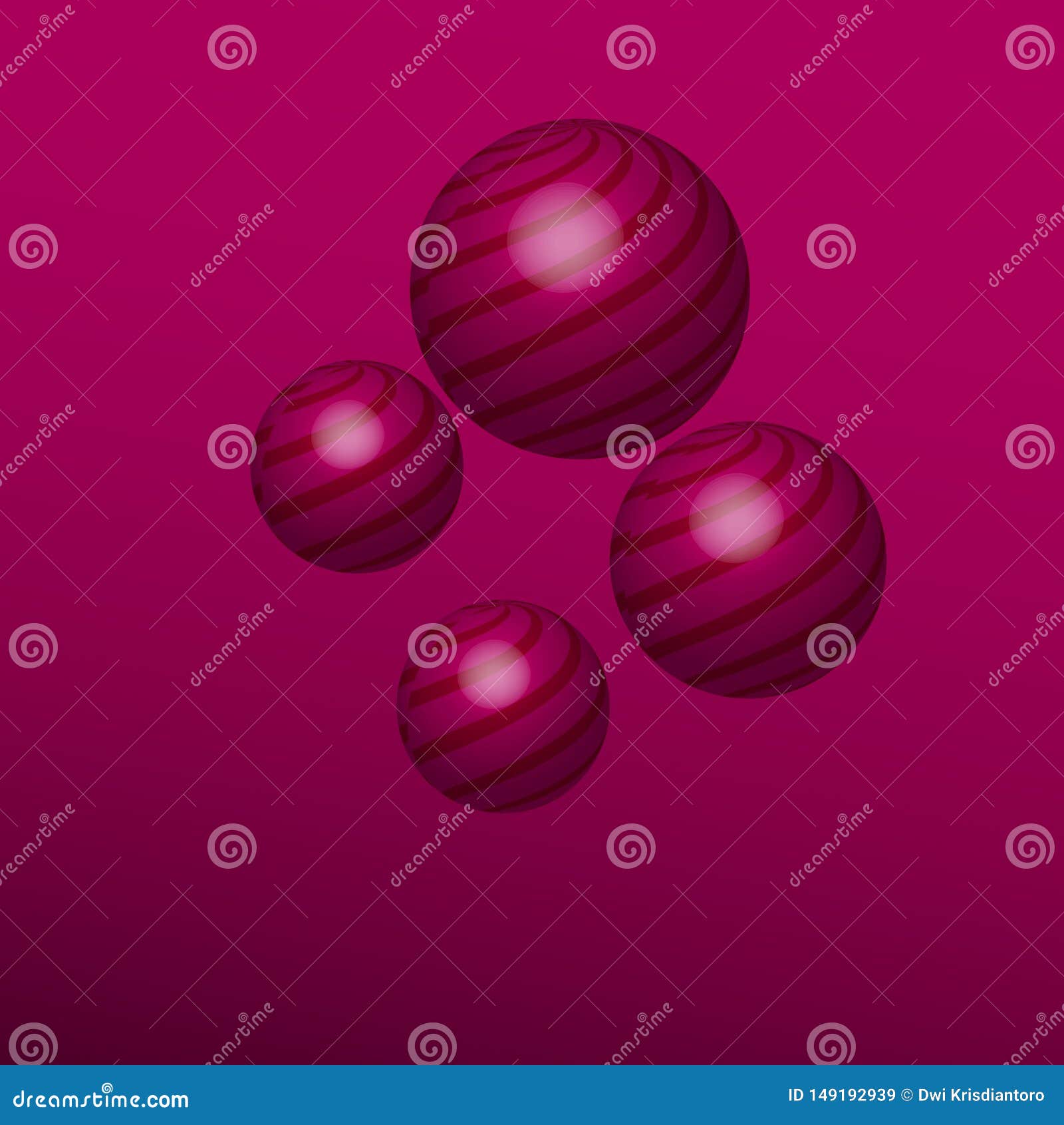 Dark Red Color 3D Flying Ball. Vector 3D Flying Ball Illustration Stock ...