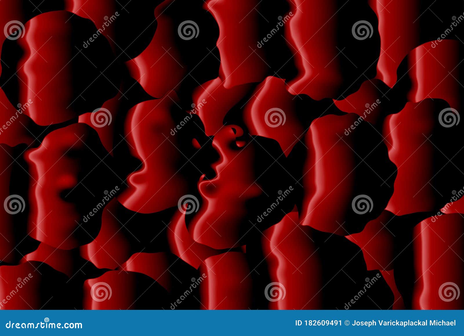 Dark Red 3D Background with Abstract Shapes Stock Illustration ...