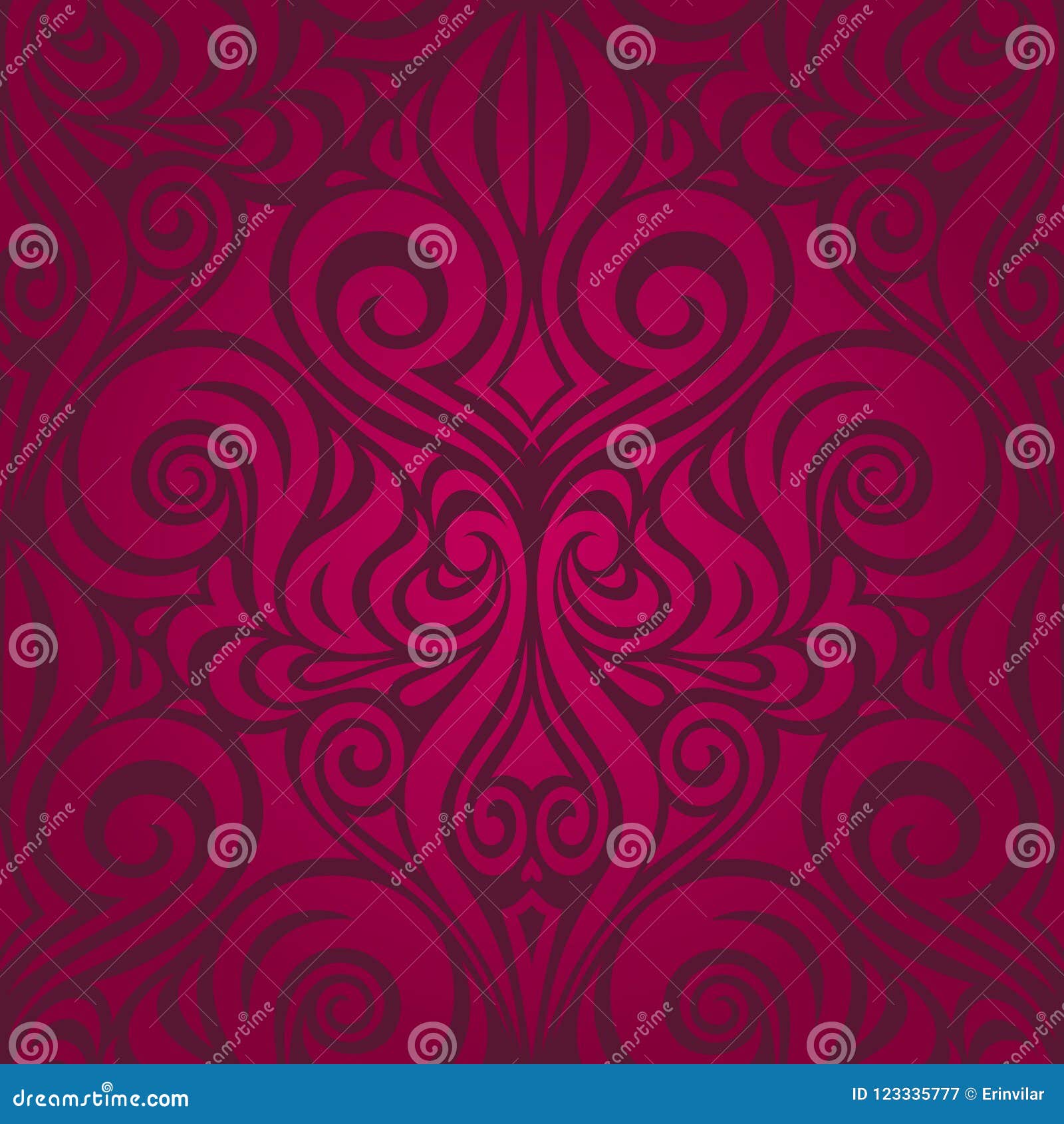 Dark Red Decorative Flowers, Floral Ornate Decorative Vector Pattern ...