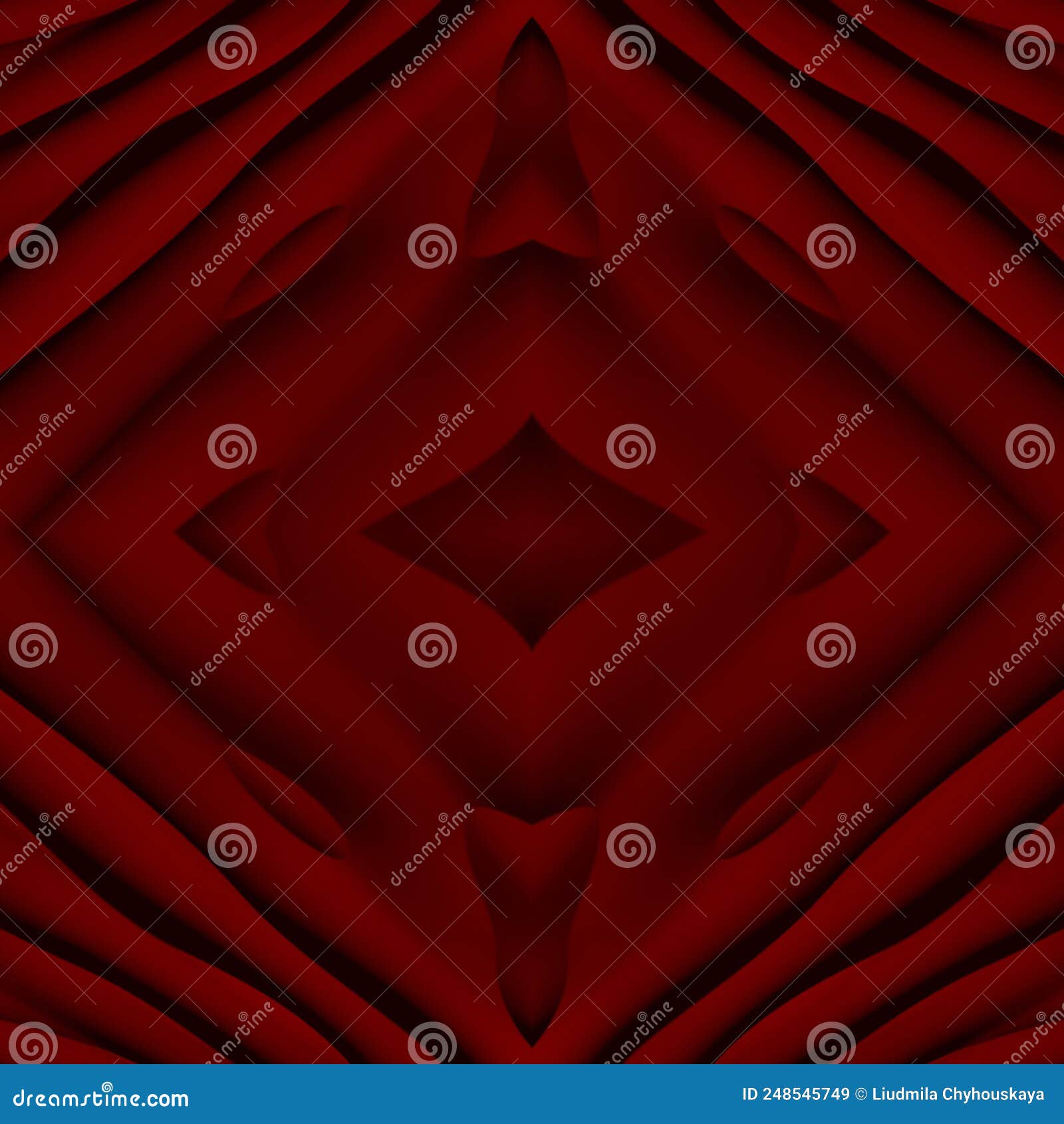 Dark Red Desert with Dunes. Beautiful Symmetrical Seamless Abstraction ...