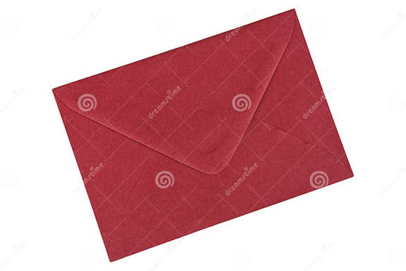 Dark Red Envelope on a White Background Stock Image - Image of post ...