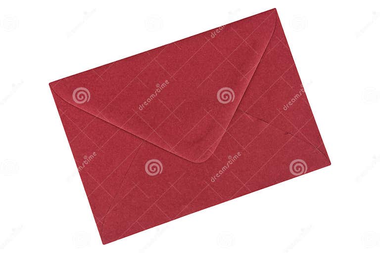 Dark Red Envelope on a White Background Stock Image - Image of post ...