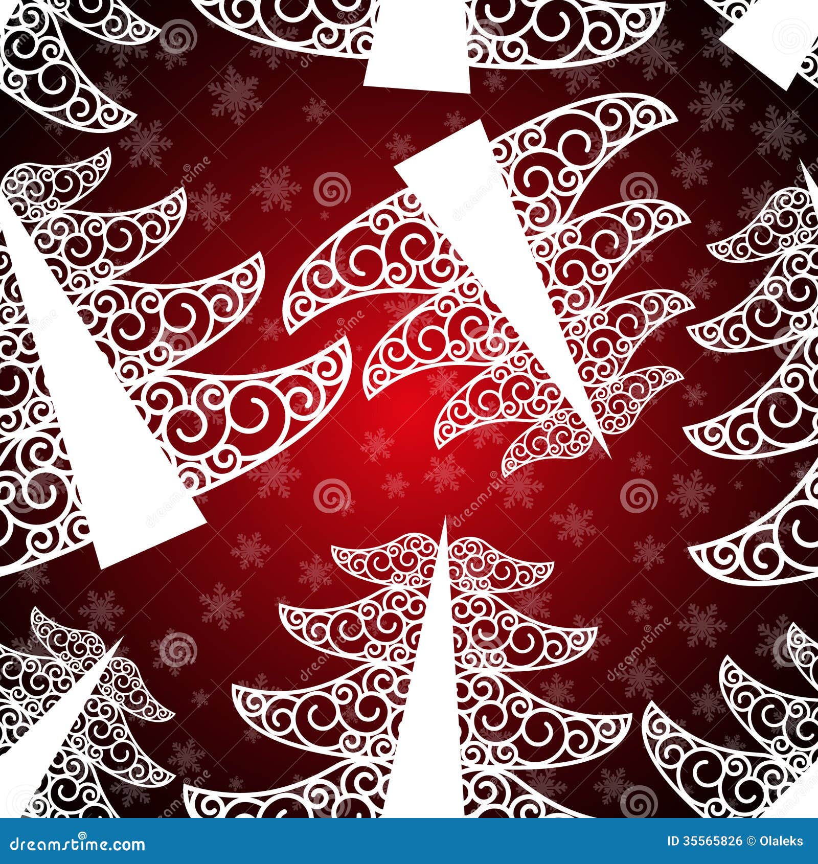 Dark Red Fir Tree Seamless Pattern Stock Vector - Illustration of decor ...