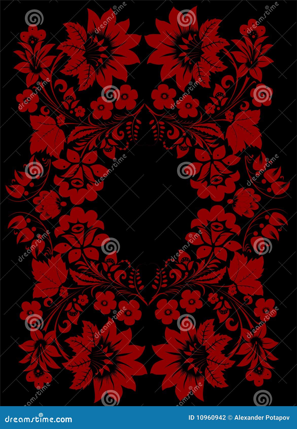Dark red flower frame stock illustration. Illustration of angle - 10960942