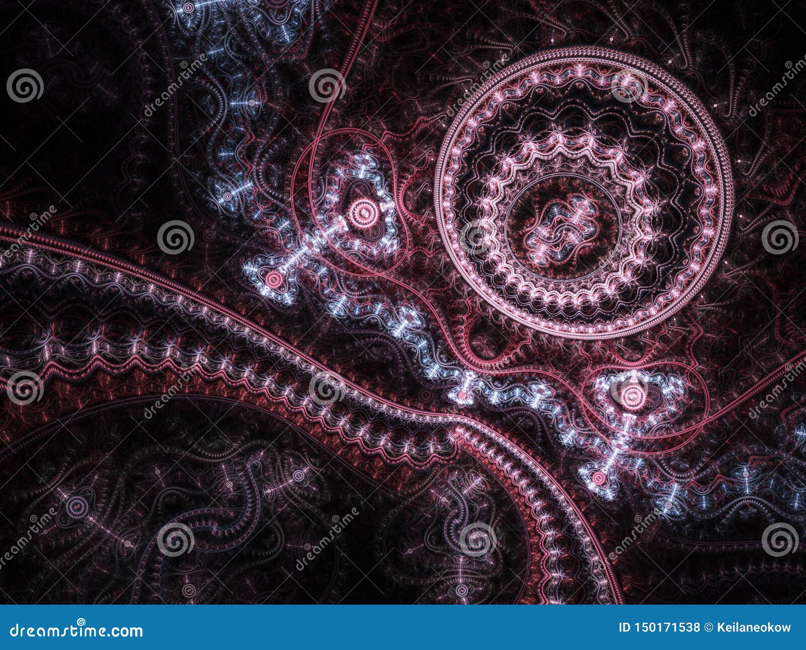 Dark red fractal clockwork stock illustration. Illustration of dream ...
