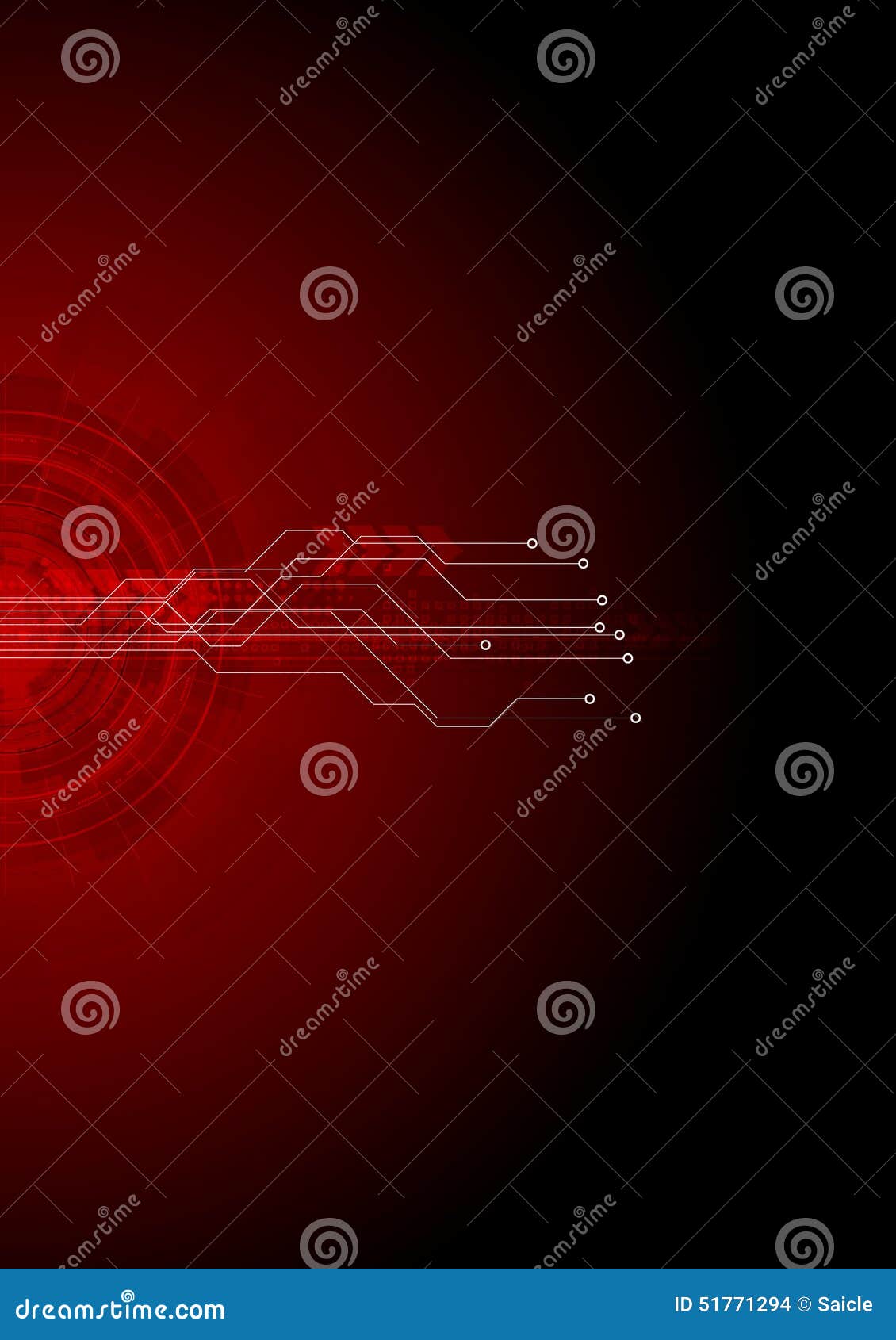 Dark Red Hi-tech Circuit Board Background Stock Vector - Illustration ...