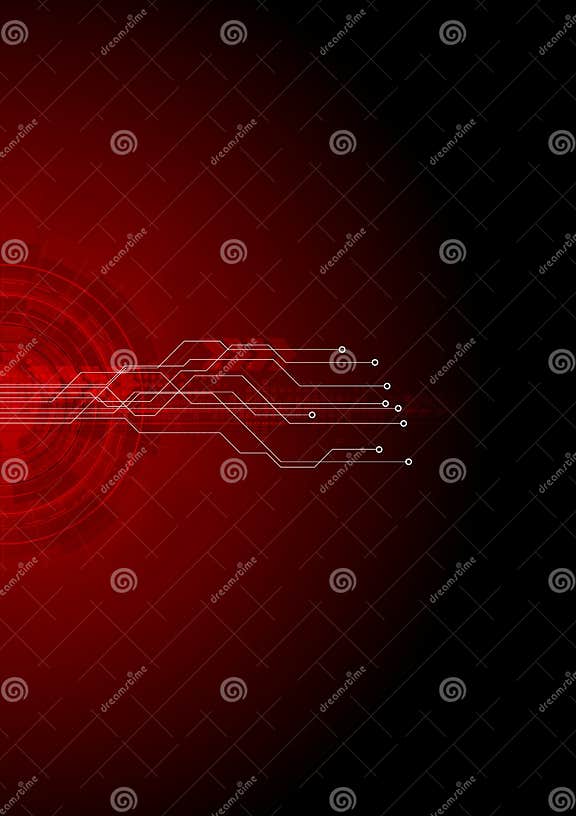 Dark Red Hi-tech Circuit Board Background Stock Vector - Illustration ...