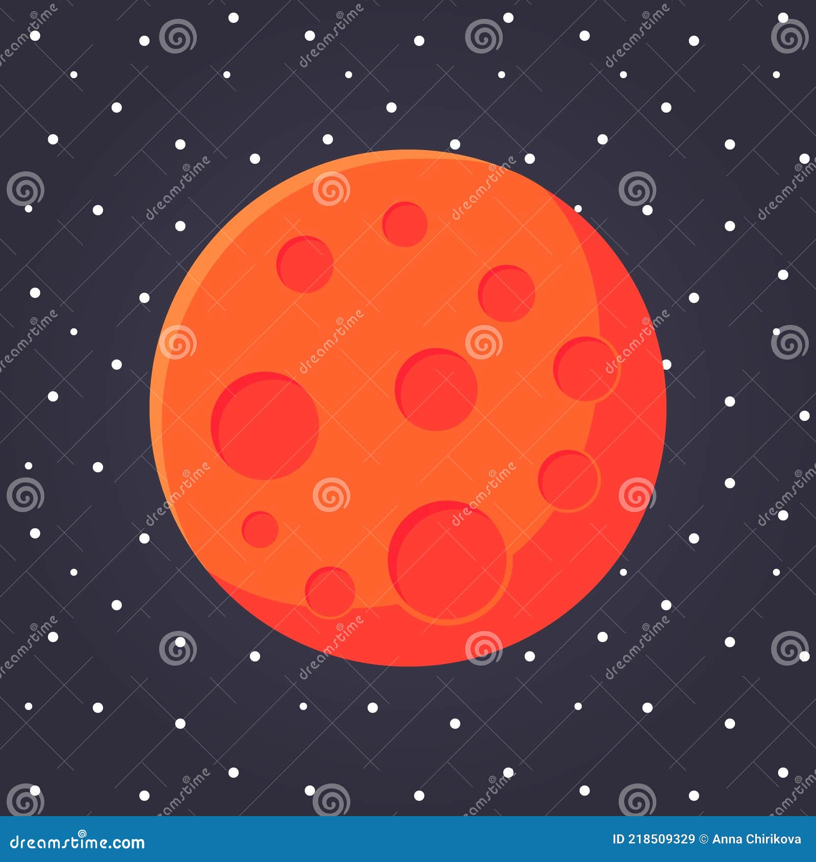 Dark red Mars planet space stock vector. Illustration of nature - 218509329
