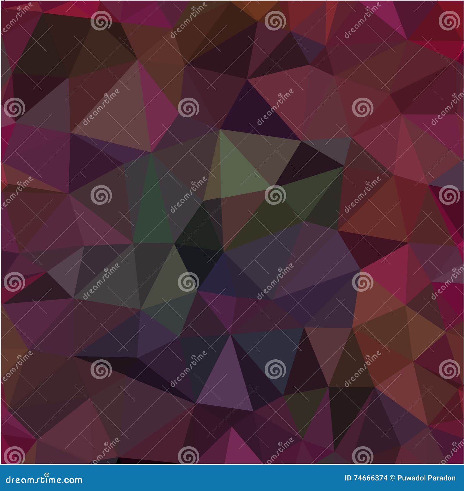 Dark Red Pink Low Poly Geometric Shapes Pattern Background Stock Vector ...