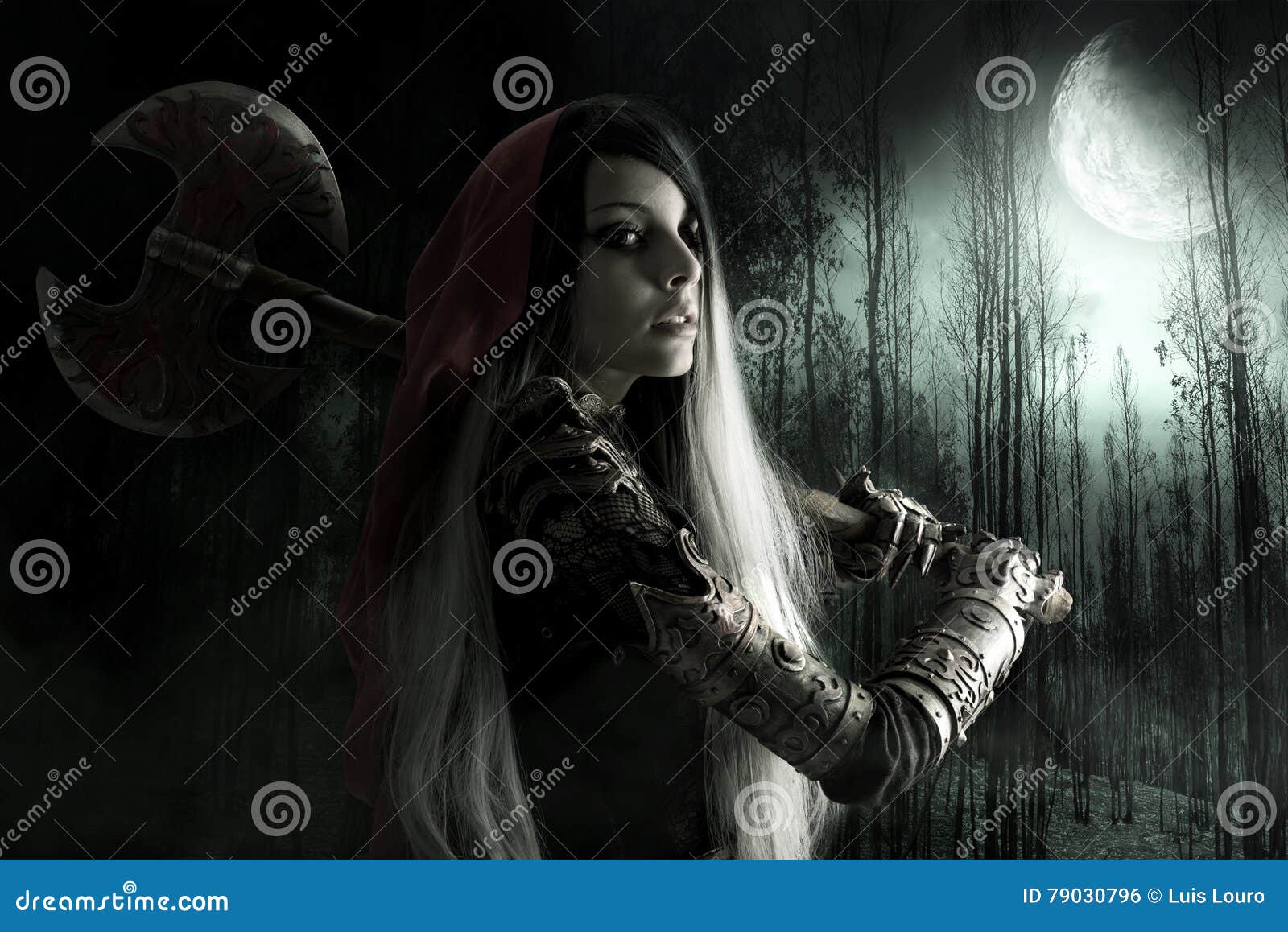 Dark Red Riding hood stock photo. Image of people, tale - 79030796
