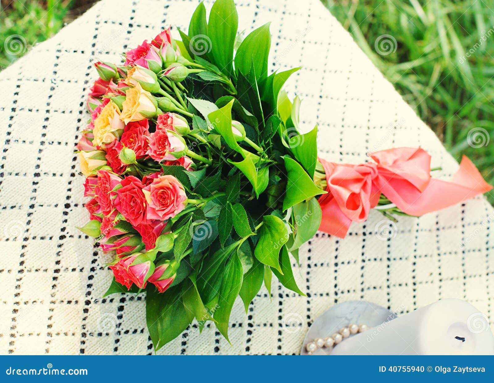 Dark Red Roses Laying on Table Stock Photo - Image of anniversary ...
