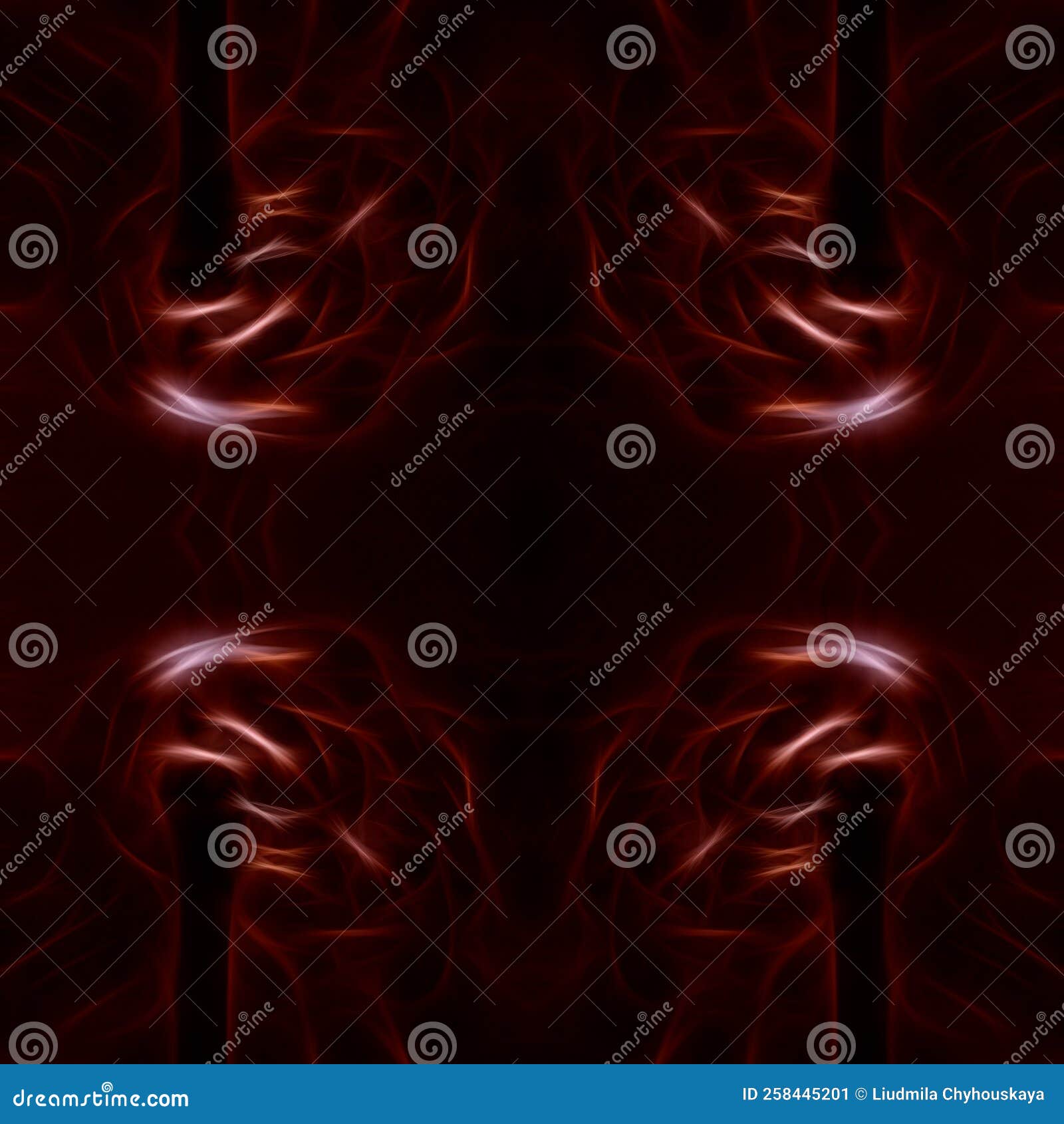 Dark Red Seamless Abstract Pattern with Light Sinuous Lines and Bright ...