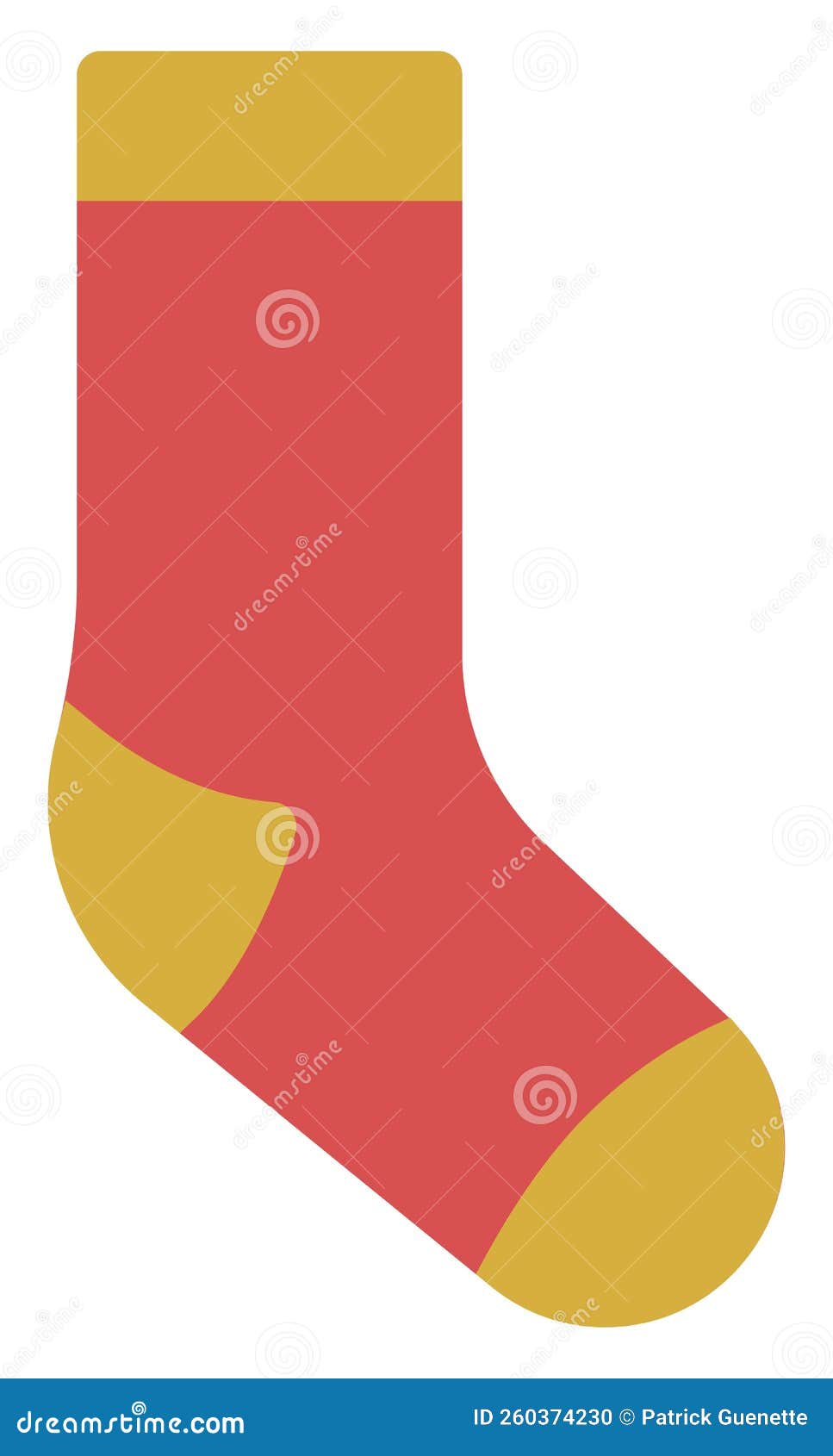 Dark Red Sock with Orange Details, Icon Stock Vector - Illustration of ...