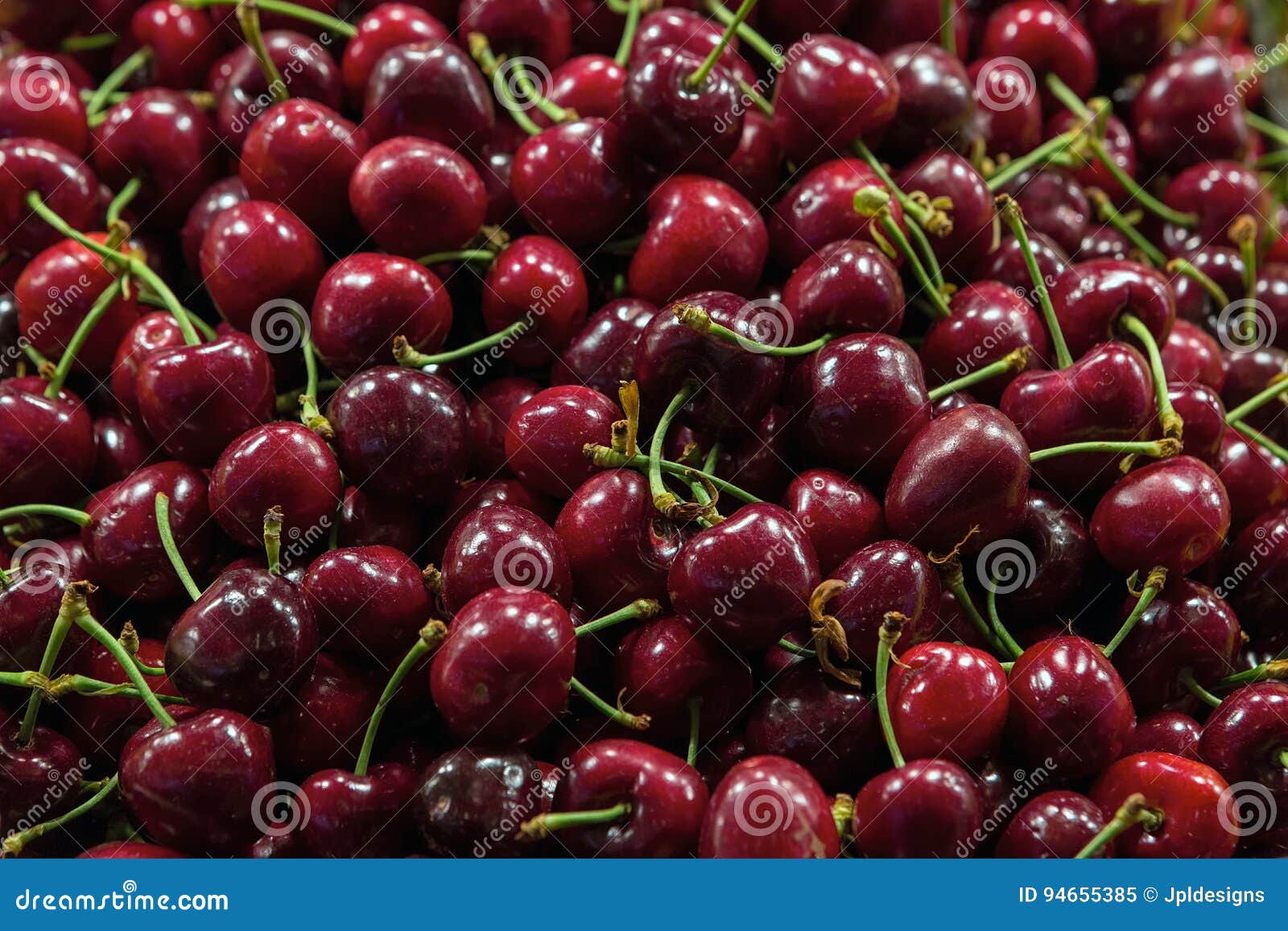 Dark Red Sweet Cherries Closeup Stock Image - Image of state, dark ...