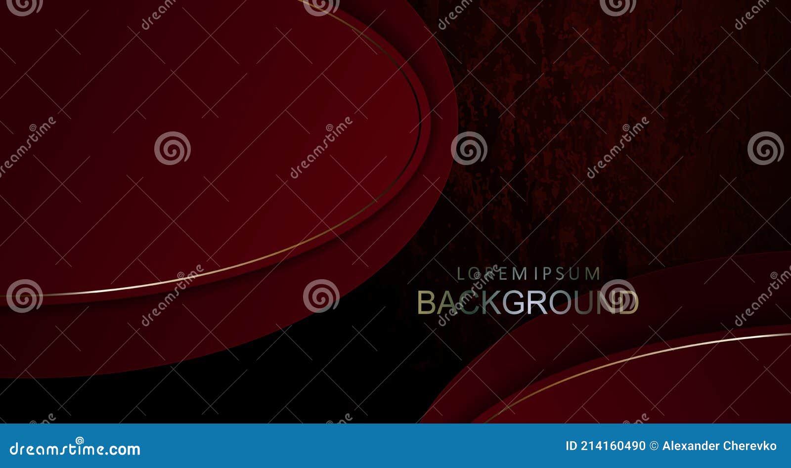 Dark Red Textured Design, Oval Frame with Gold Border Stock Vector ...