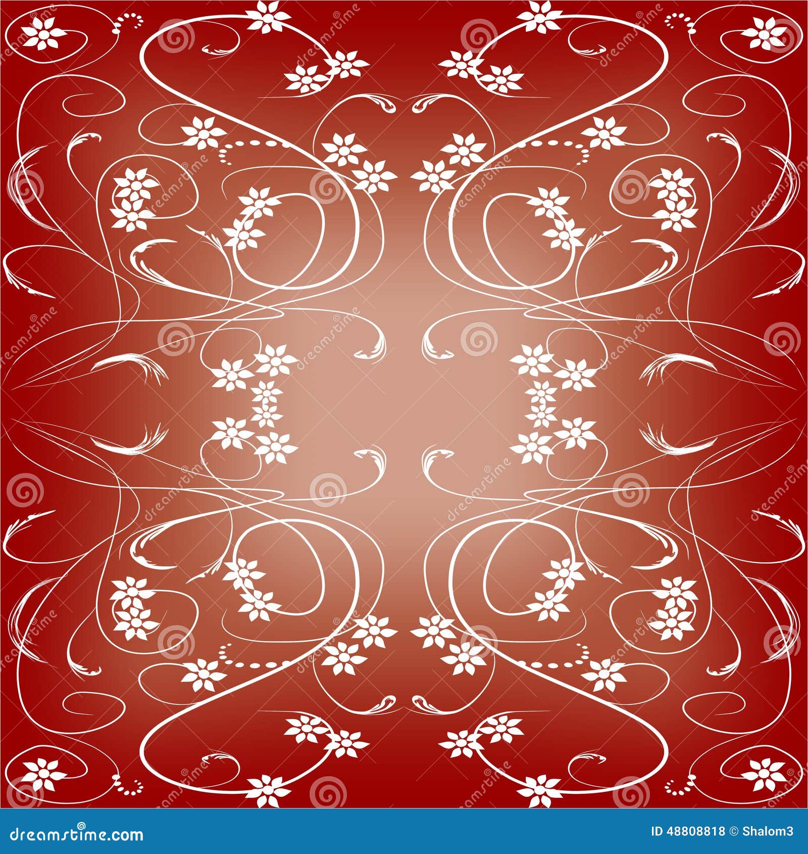 Dark Red Tile in Art Deco Style with Small Floral Patterns Stock ...