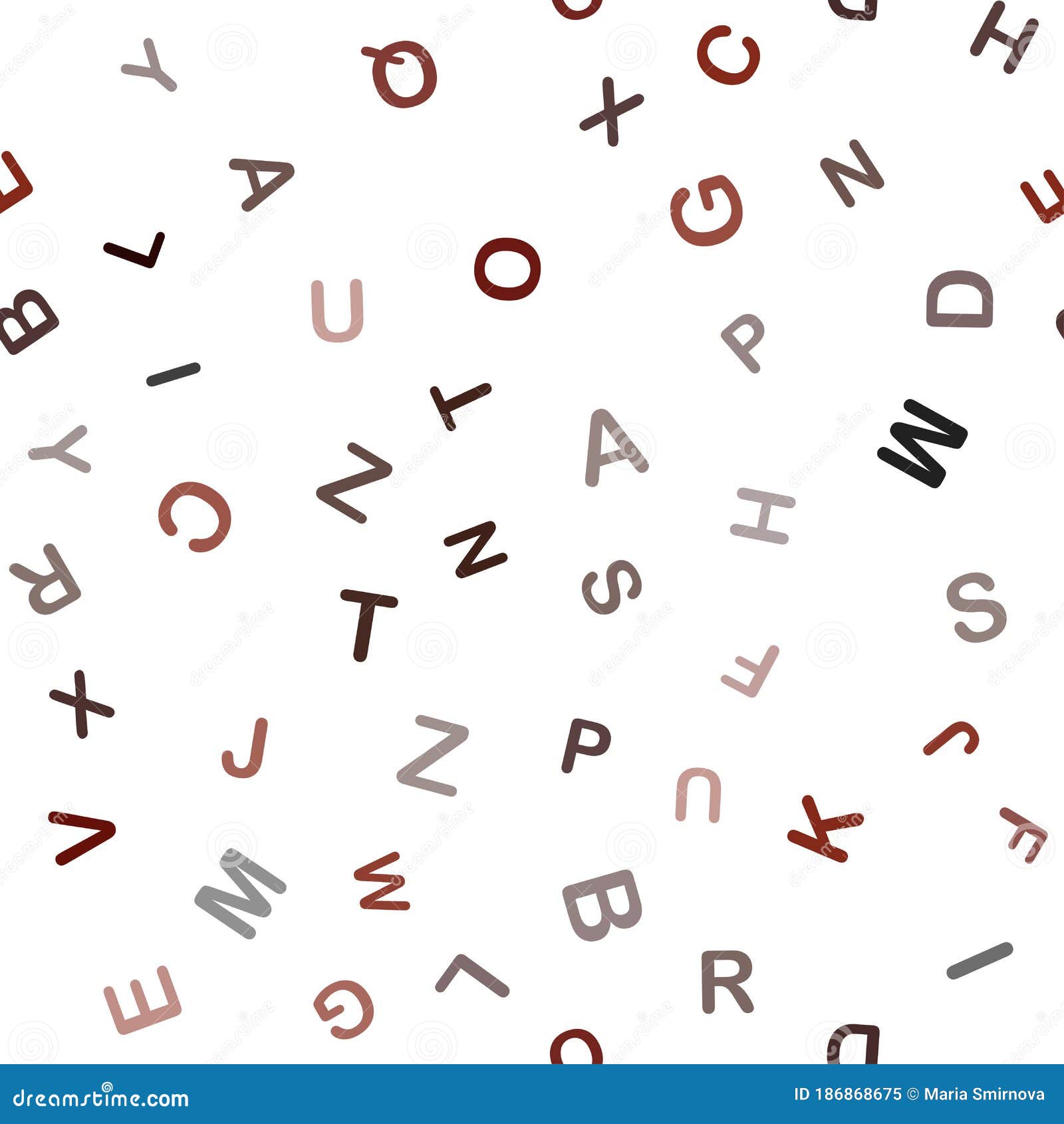 Dark Red Vector Seamless Texture with ABC Characters. Stock Vector ...