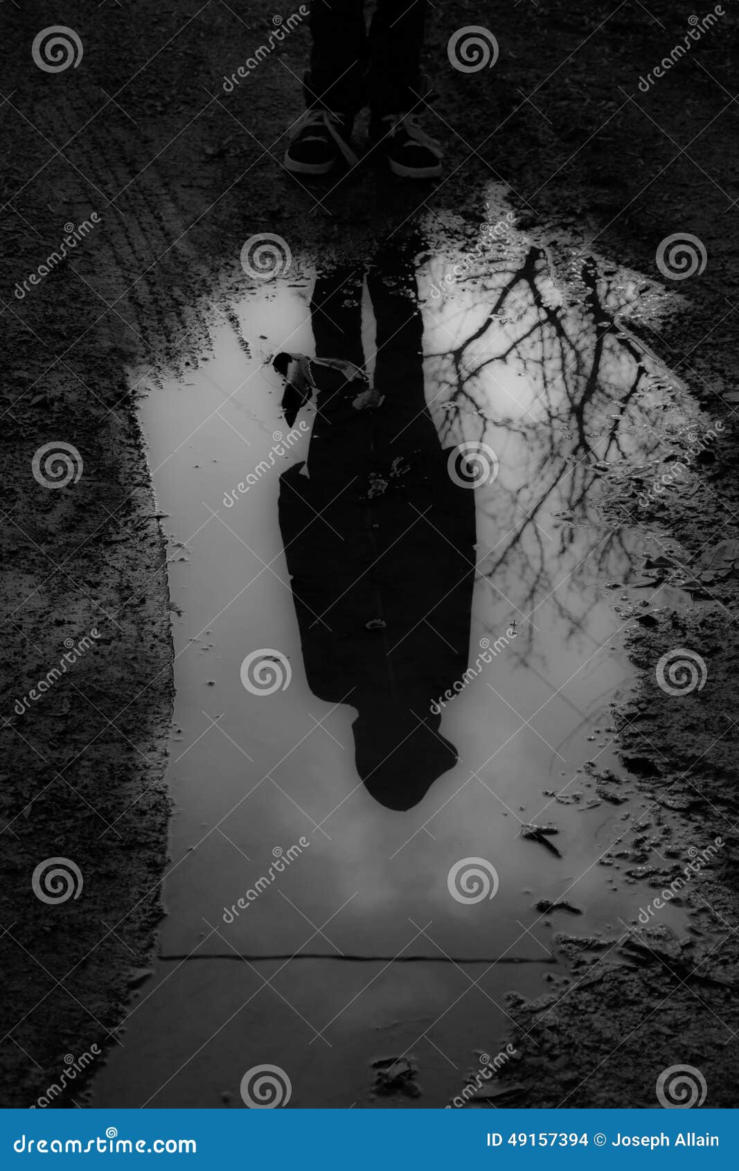 Dark reflection stock photo. Image of reflection, rain - 49157394