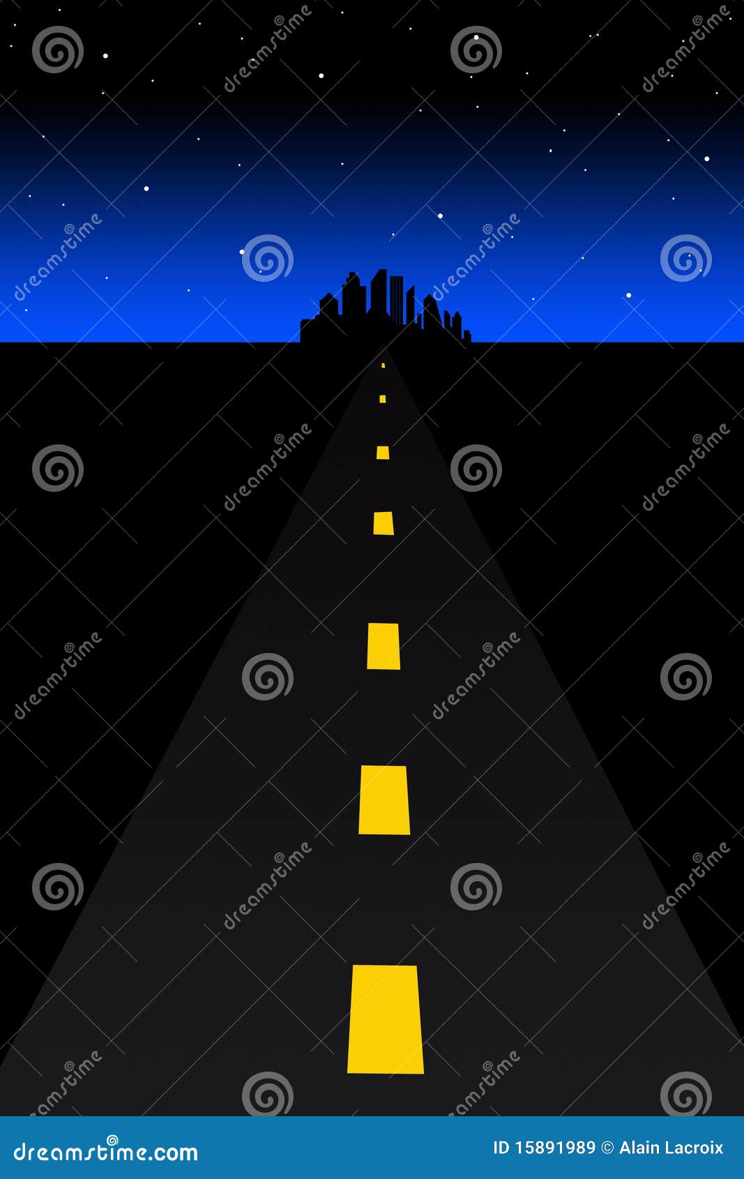 Dark road stock illustration. Illustration of deserted - 15891989
