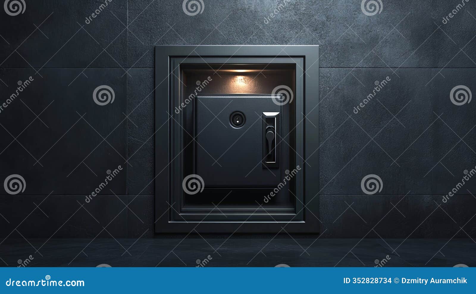 A Dark Room Features an Open, Empty Safe on the Floor, with Light ...