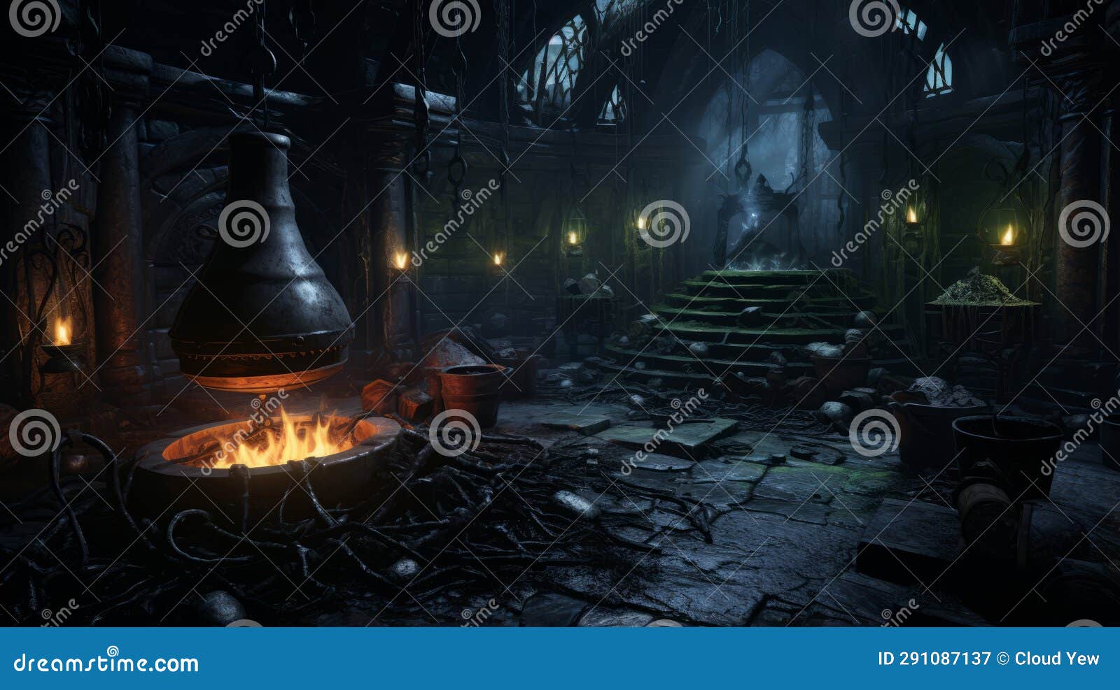 Dark Room with a Fire in it Stock Illustration - Illustration of cozy ...